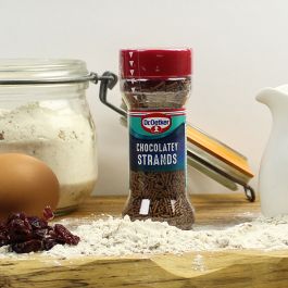Dr. Oetker Chocolate Flavour Strands 55g | Bakers & Larners of Holt